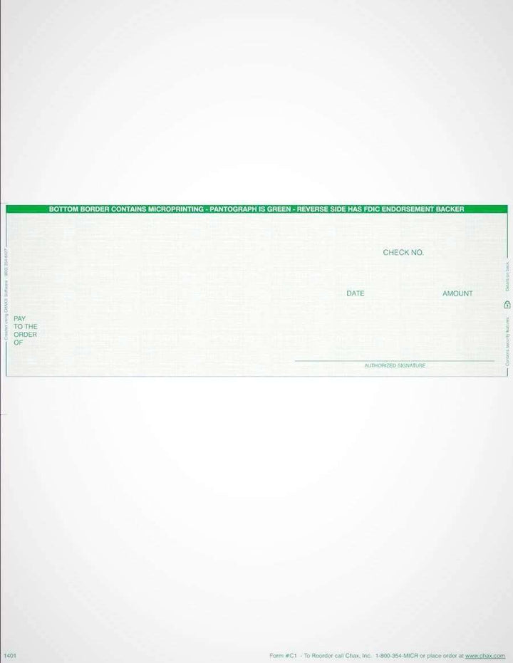 Blank Check Forms – CHAX SOFTWARE INC